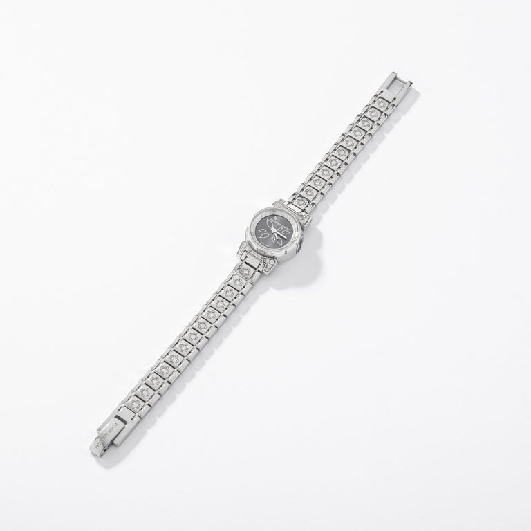 Louis Vuitton Tambour Stainless Steel Diamonds Ladies Watch For Sale at ...
