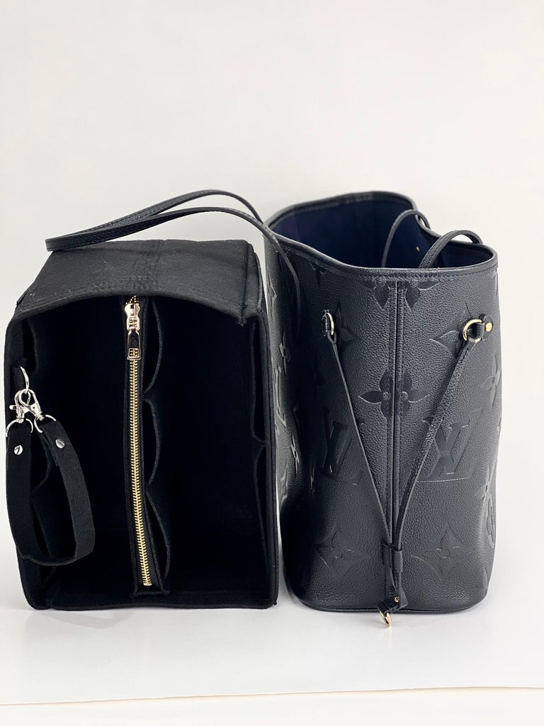 LOUIS VUITTON Tote Neverfull MM Black Empreinte Leather Shoulder Bag at ...