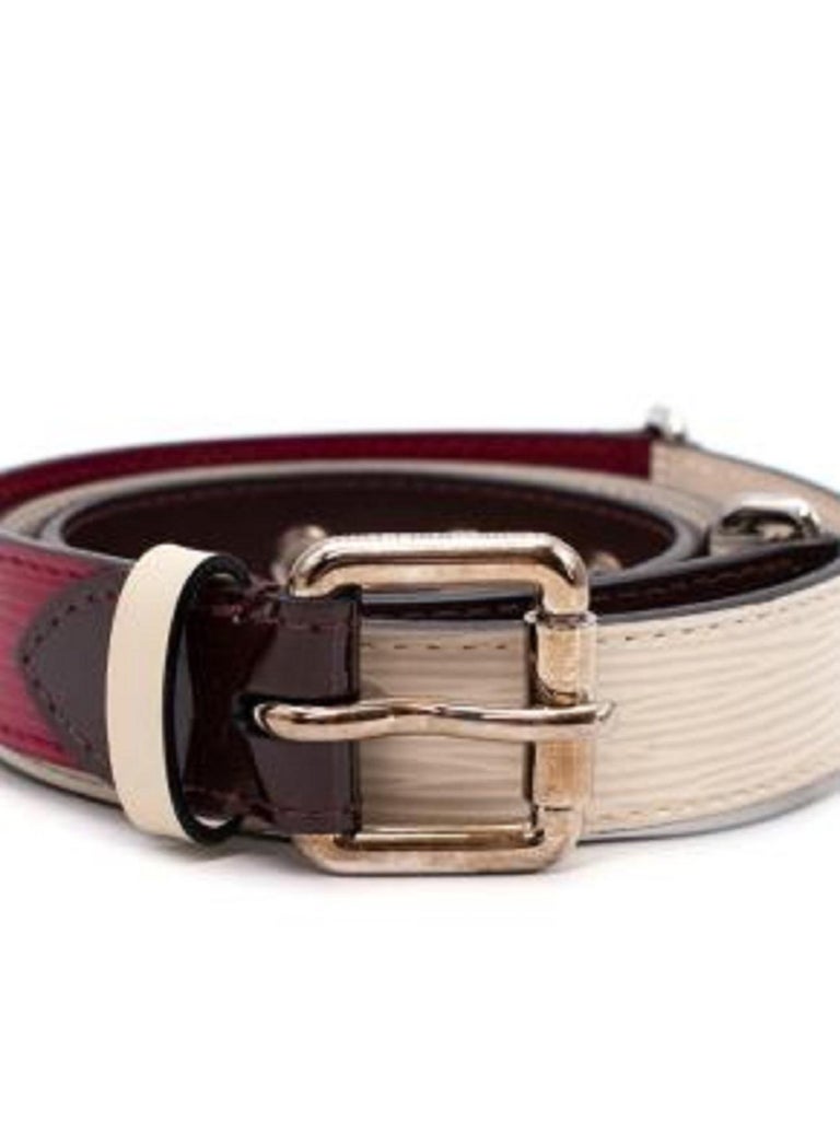 Louis Vuitton Tricolour Textured Leather Belt 85 For Sale at 1stDibs
