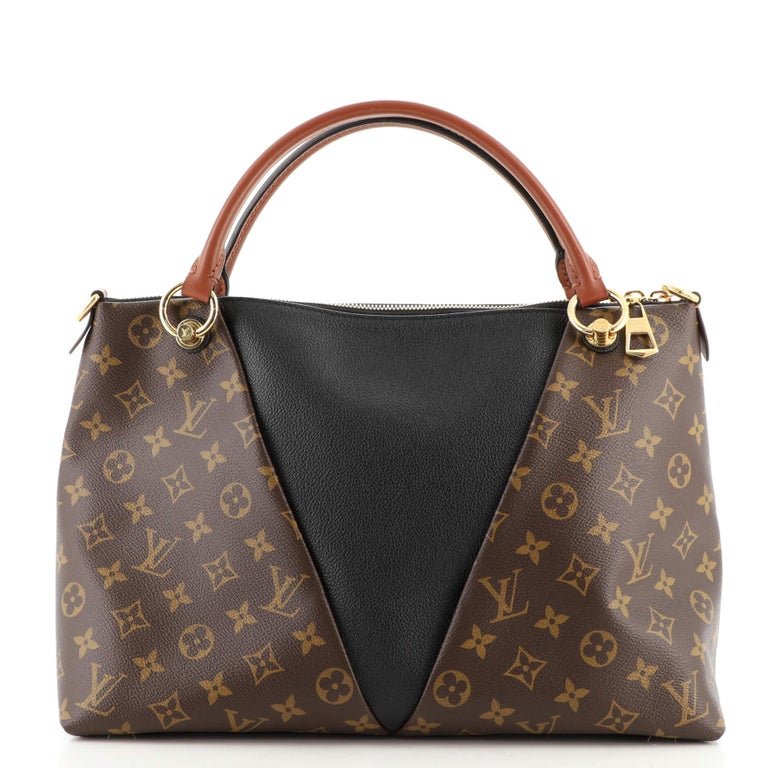 Louis Vuitton V Tote Monogram Canvas and Leather MM For Sale at 1stDibs