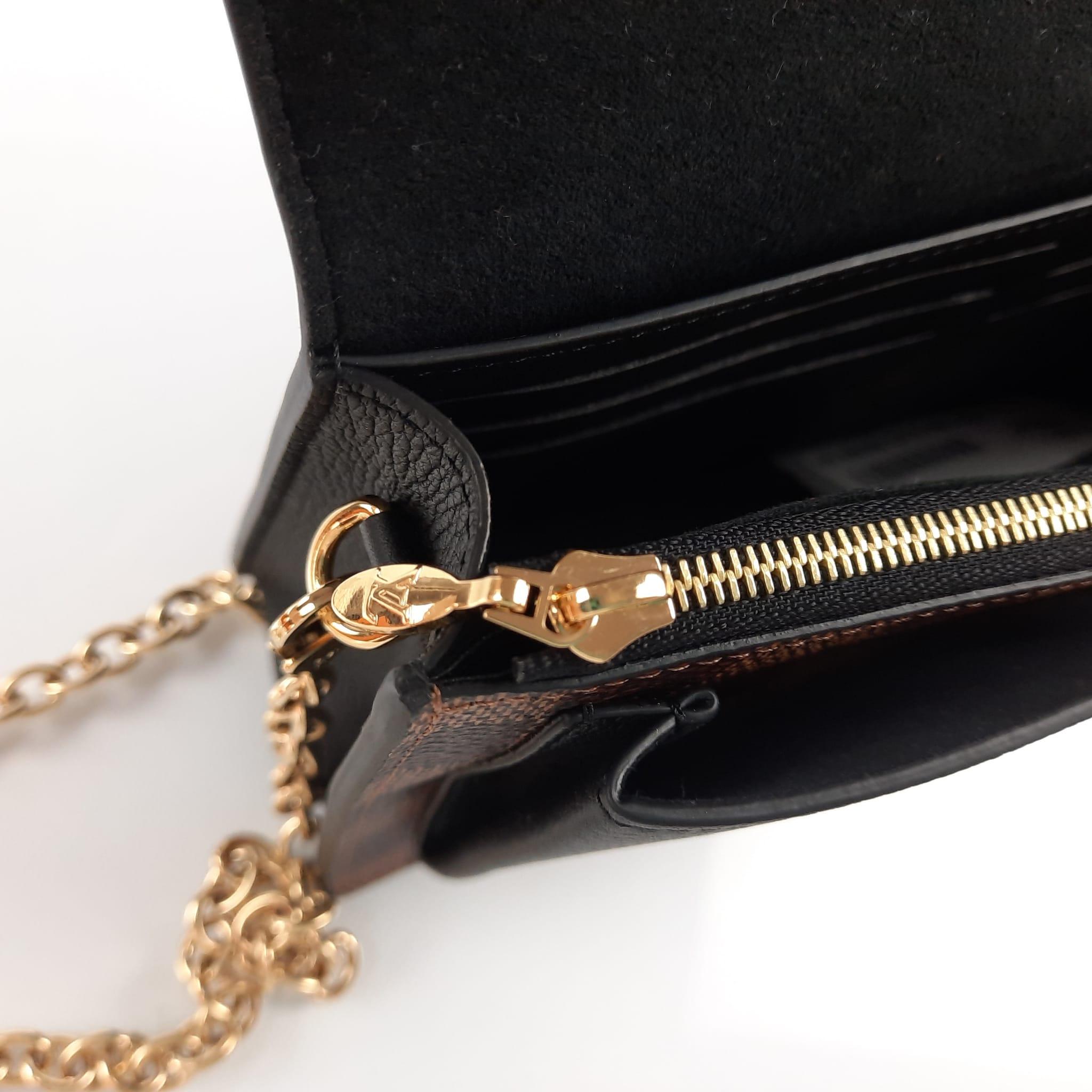 Louis Vuitton Vavin Chain Wallet Colors Black Materials Ebony Damier ...