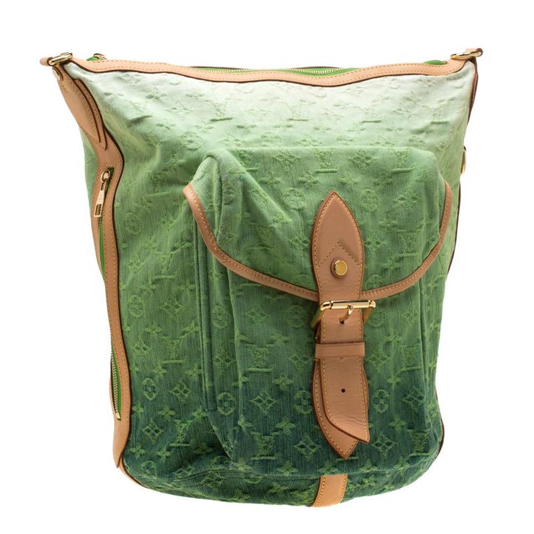 Louis Vuitton Vert Green Monogram Denim Sunburst PM Limited Edition Bag ...