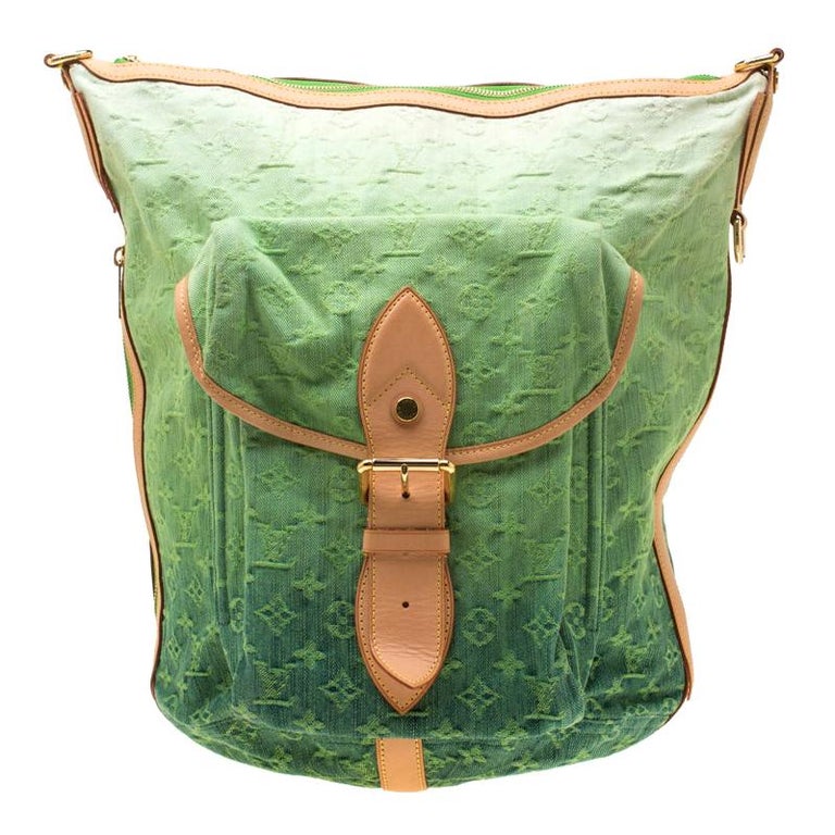 Louis Vuitton Vert Green Monogram Denim Sunburst PM Limited Edition Bag ...