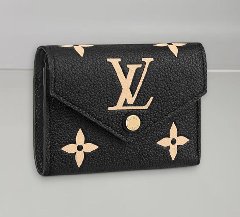 Louis Vuitton Victorine Wallet Black / Tan Two-Tone Monogram Empreinte ...