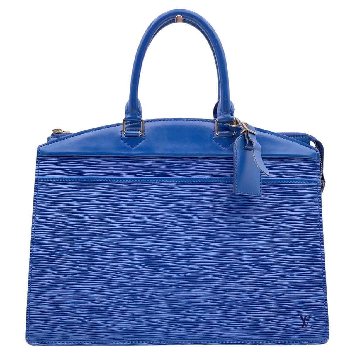Louis Vuitton Vintage Blue Epi Leather Riviera Satchel Bag Handbag For ...