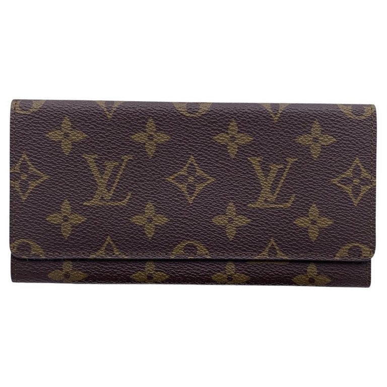 Louis Vuitton Vintage Brown Monogram Canvas Long Bifold Bill Wallet For ...