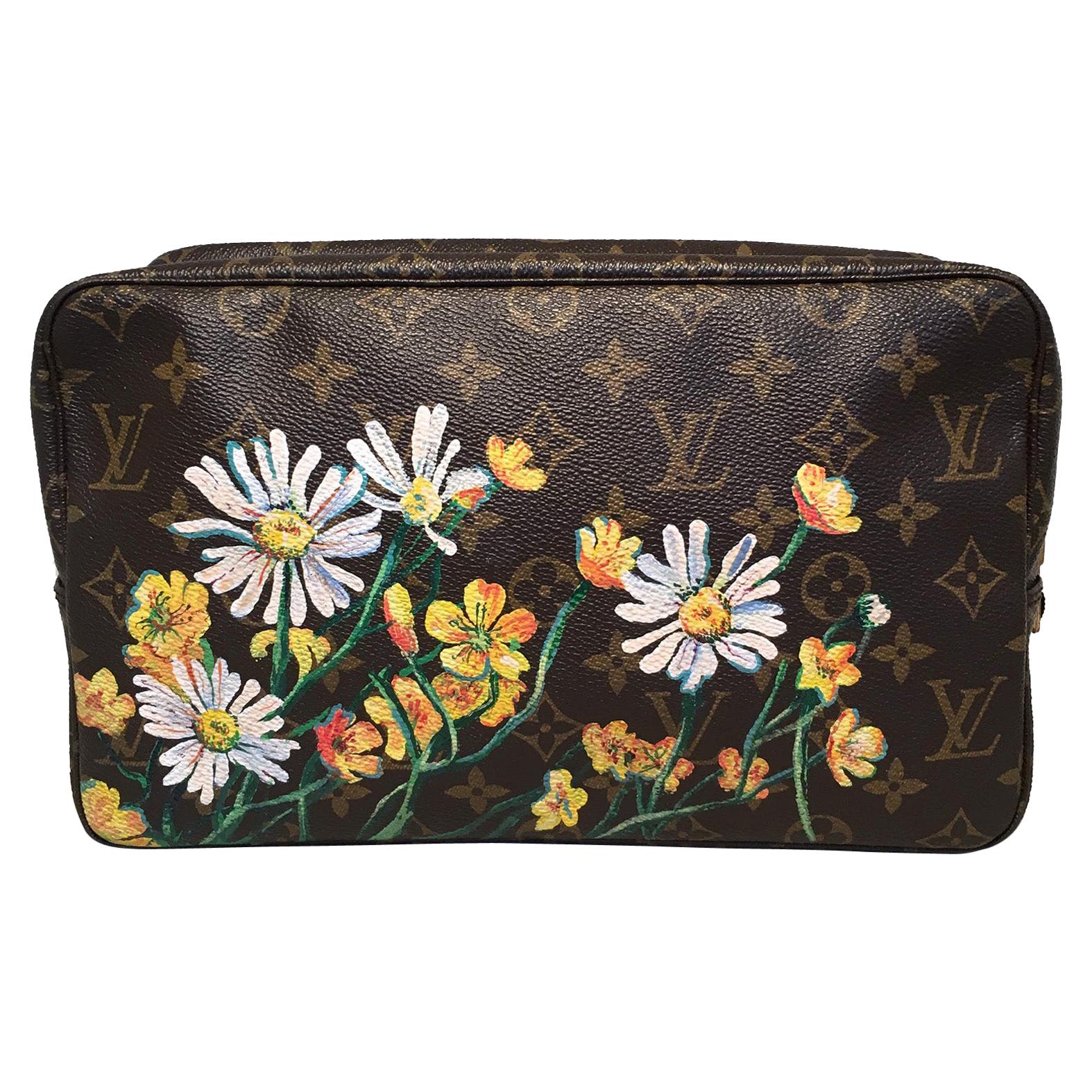 Louis Vuitton Vintage Customized Daisies Trousse Cosmetic Travel Pouch ...