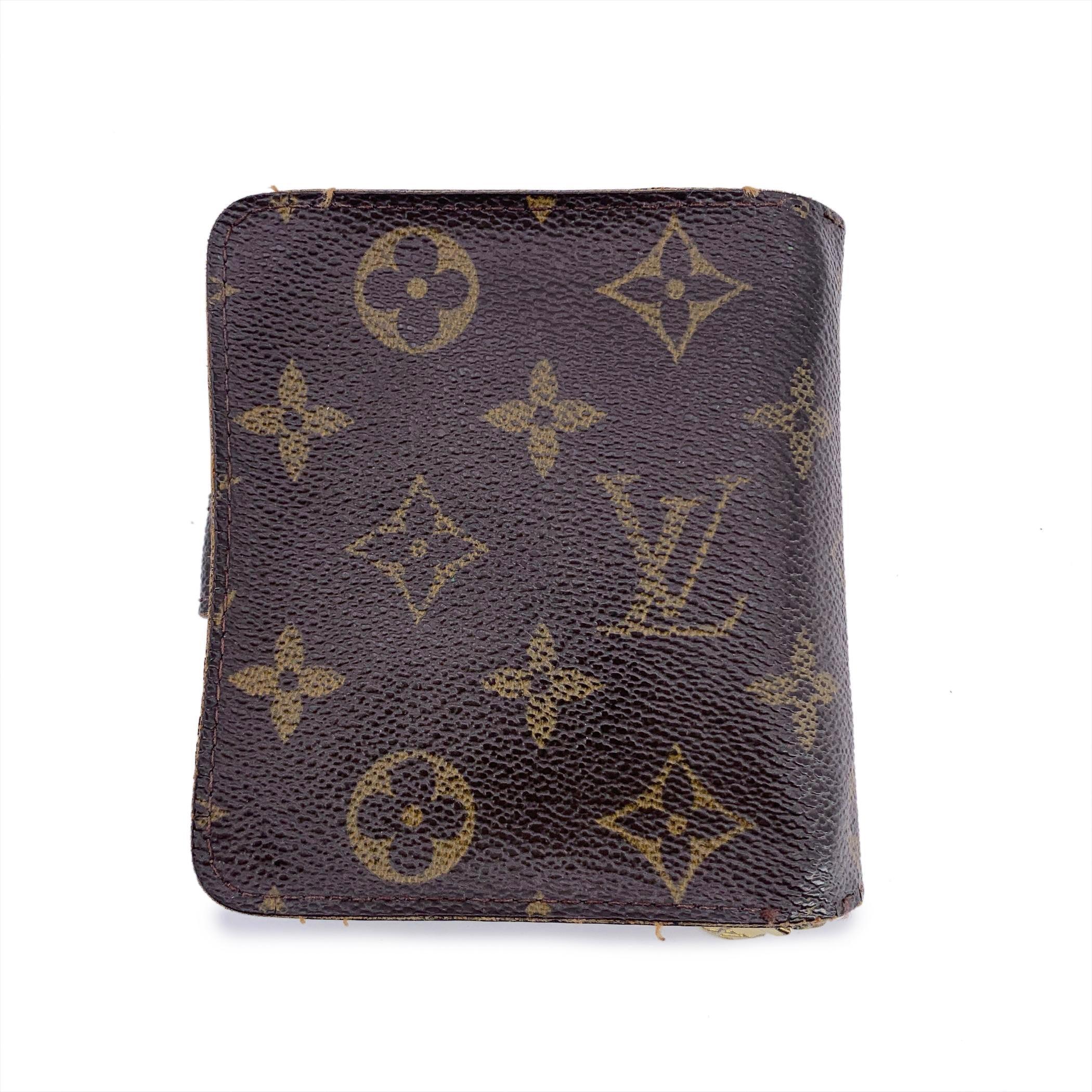 Louis Vuitton Vintage Monogram Canvas Zip Compact Wallet Defects For ...