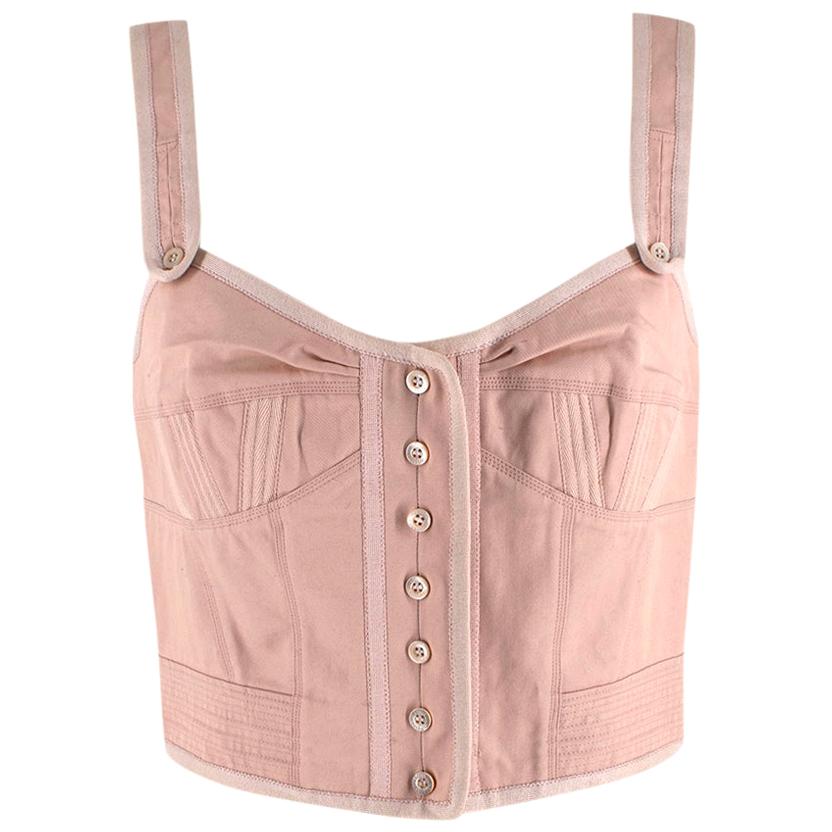 Louis Vuitton Vintage Nude Cotton Corset Top - Size US 6 For Sale at ...