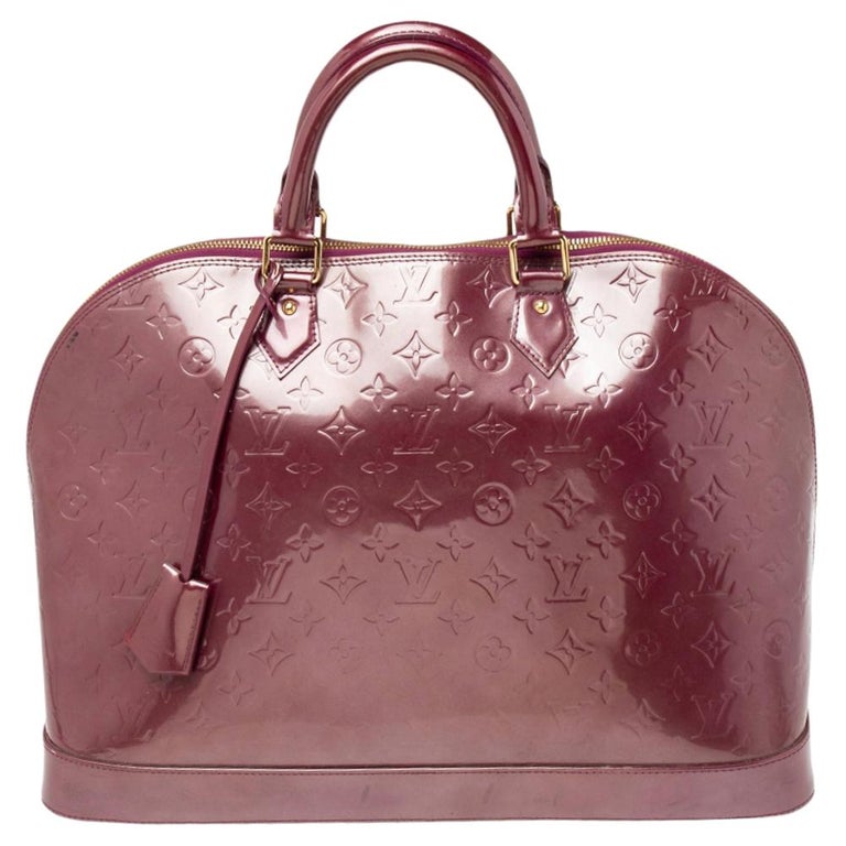 Louis Vuitton Violette Monogram Vernis Alma Voyager Bag at 1stDibs