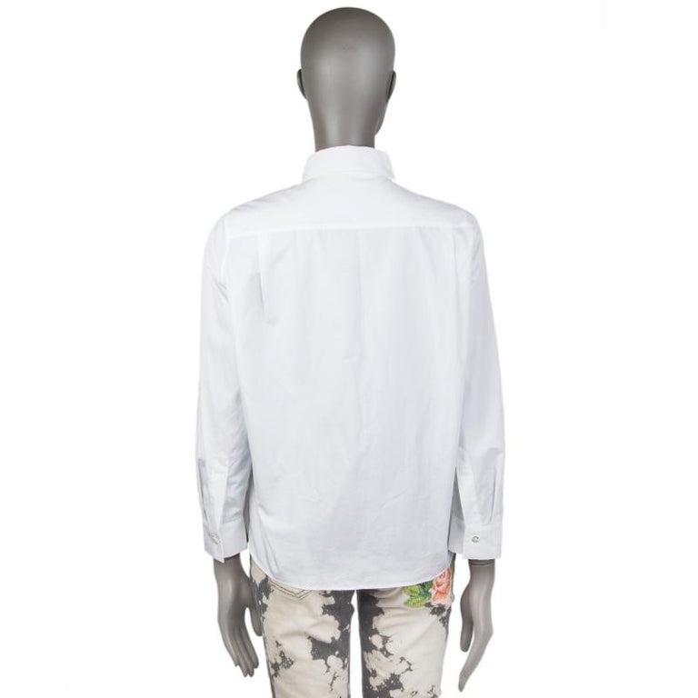 LOUIS VUITTON white cotton Button Up Shirt 40 M For Sale at 1stDibs