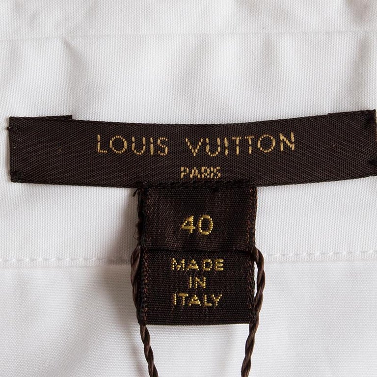 LOUIS VUITTON white cotton Button Up Shirt 40 M For Sale at 1stDibs