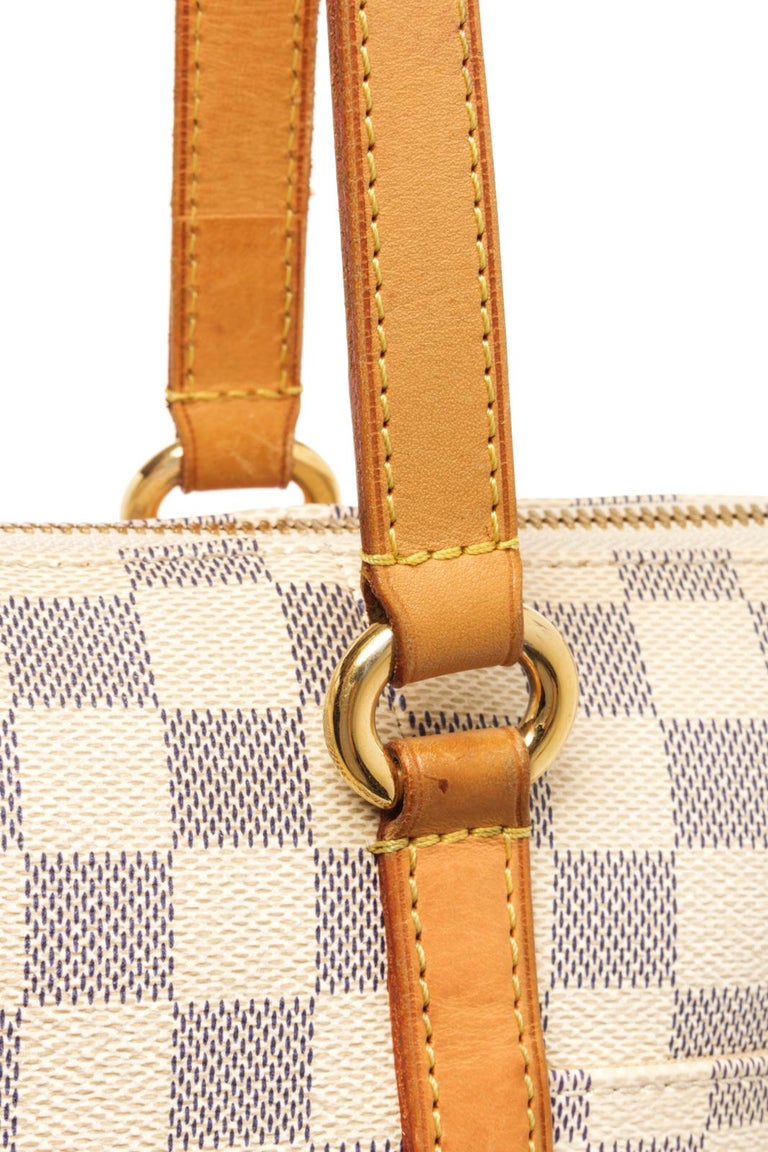 Louis Vuitton White Damier Azur Totally PM Zip Tote Bag For Sale at 1stDibs