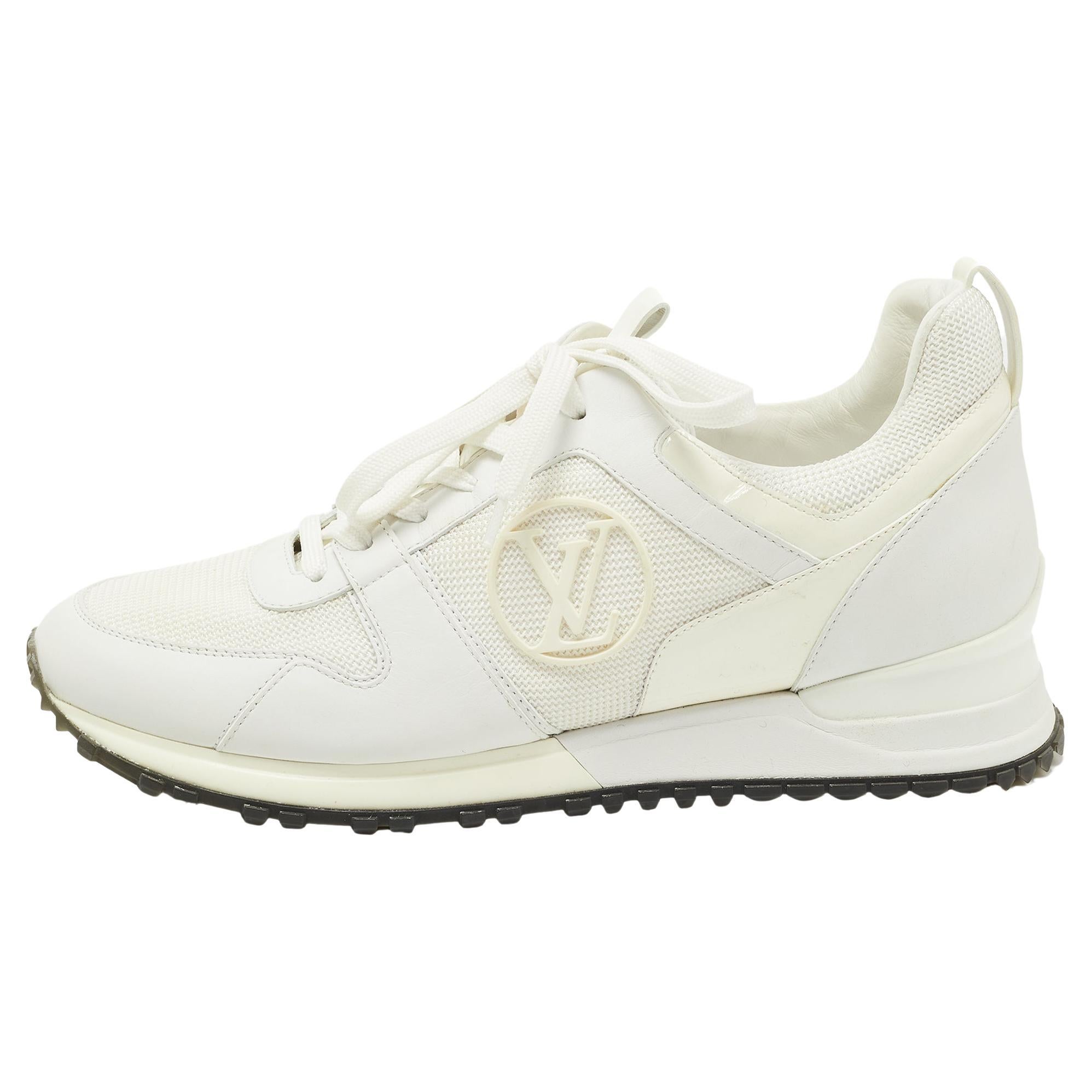 Louis Vuitton White/Grey Leather and Mesh RunAway Trainers Size 39 For ...