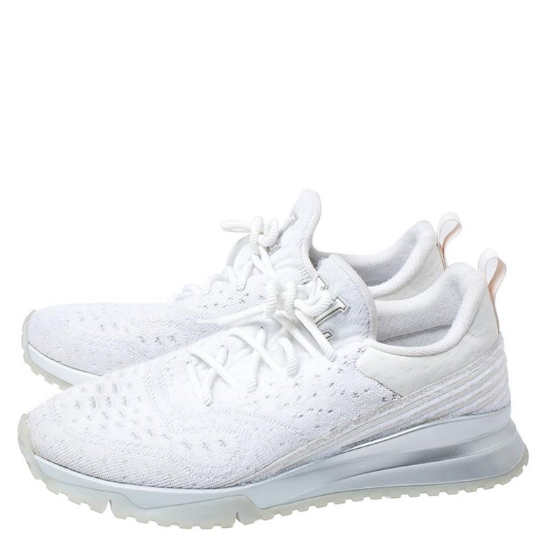 Louis Vuitton White Knit V.N.R Sneakers Size 43 For Sale at 1stDibs