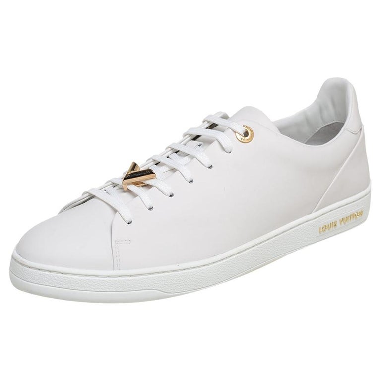 Louis Vuitton White Leather Logo Embellished Frontrow Low-Top Sneakers ...
