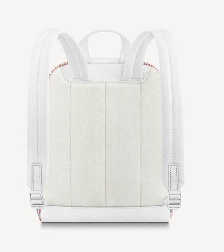 Louis Vuitton White Leather Racer Backpack For Sale at 1stDibs