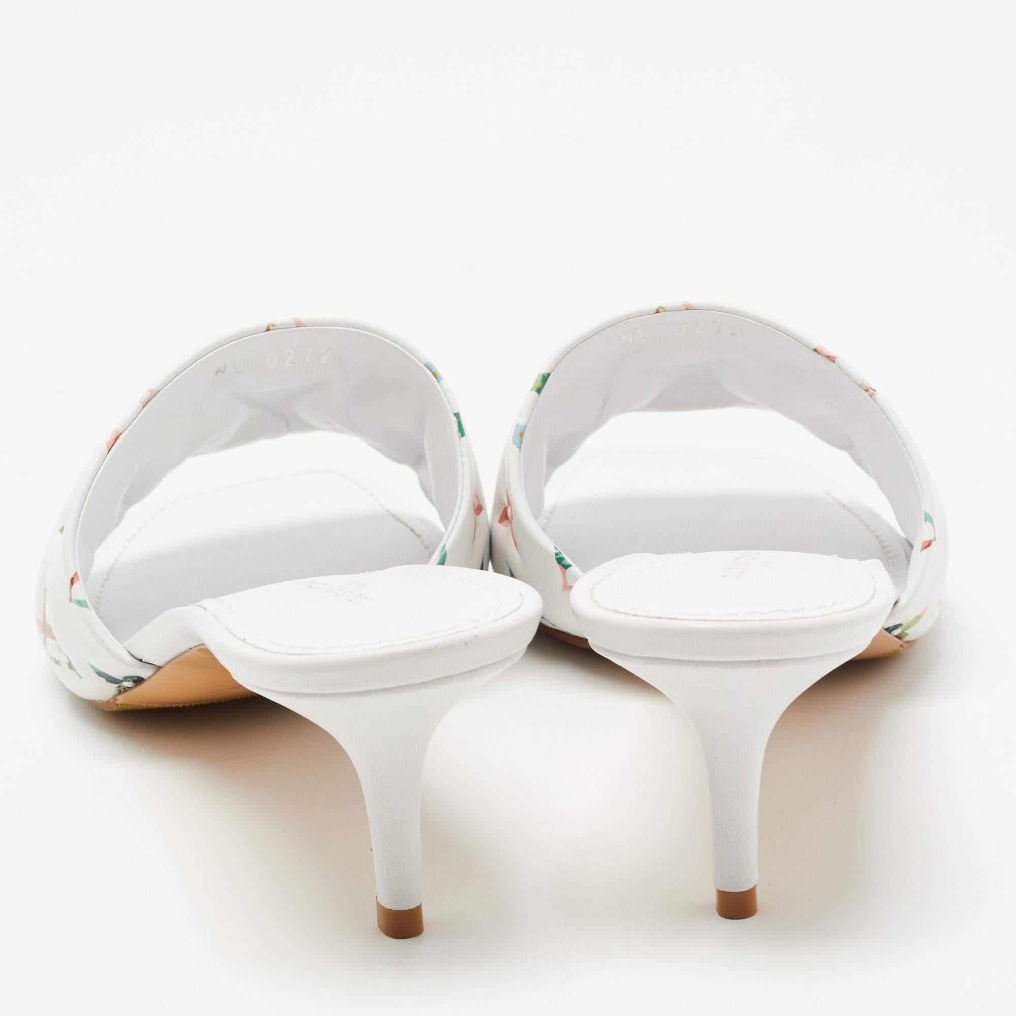 Louis Vuitton White Monogram Embossed Leather Revival Slide Sandals ...
