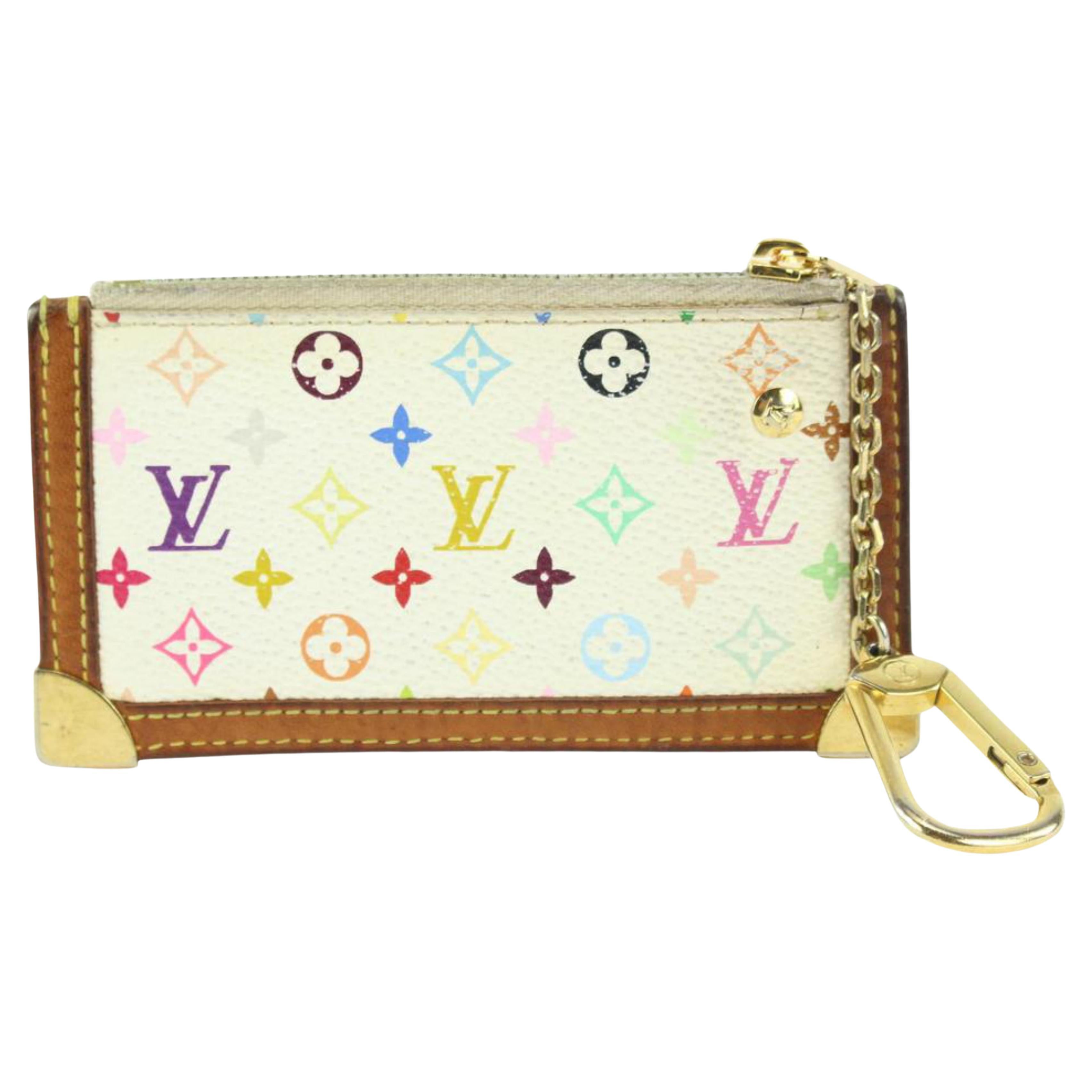Louis Vuitton White Multicolor Monogram Canvas Porte Tresor ...
