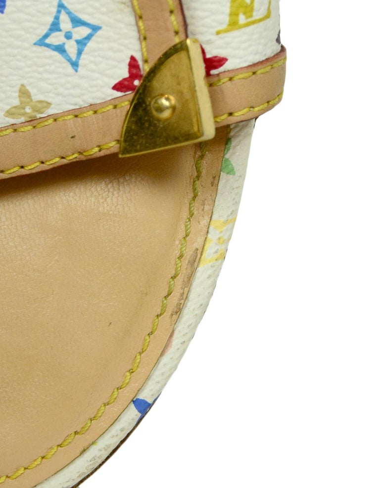 Louis Vuitton White Monogram Multicolor Slides sz 41 For Sale at ...