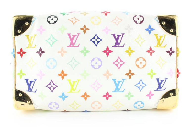 Louis Vuitton White Monogram Multicolor Speedy 30 1LVJ1028 at 1stDibs