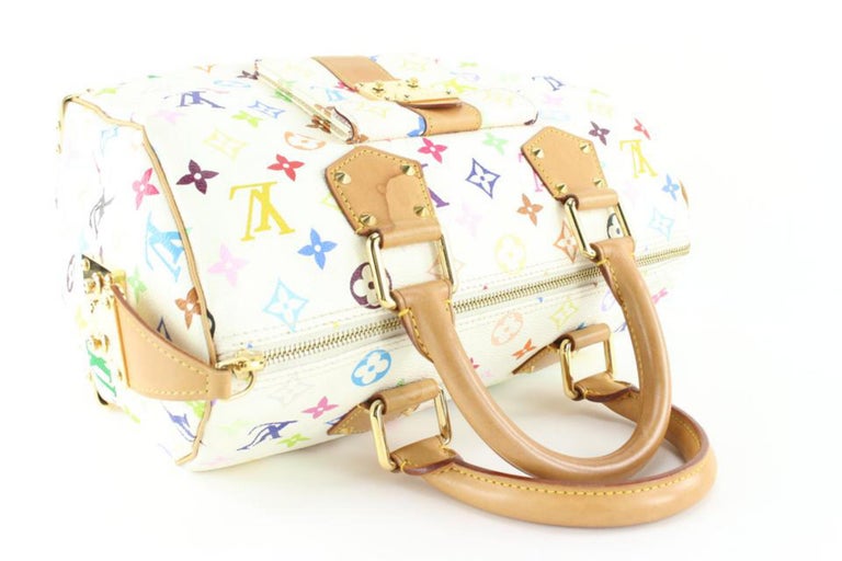 Louis Vuitton White Monogram Multicolor Speedy 30 1LVJ1028 at 1stDibs