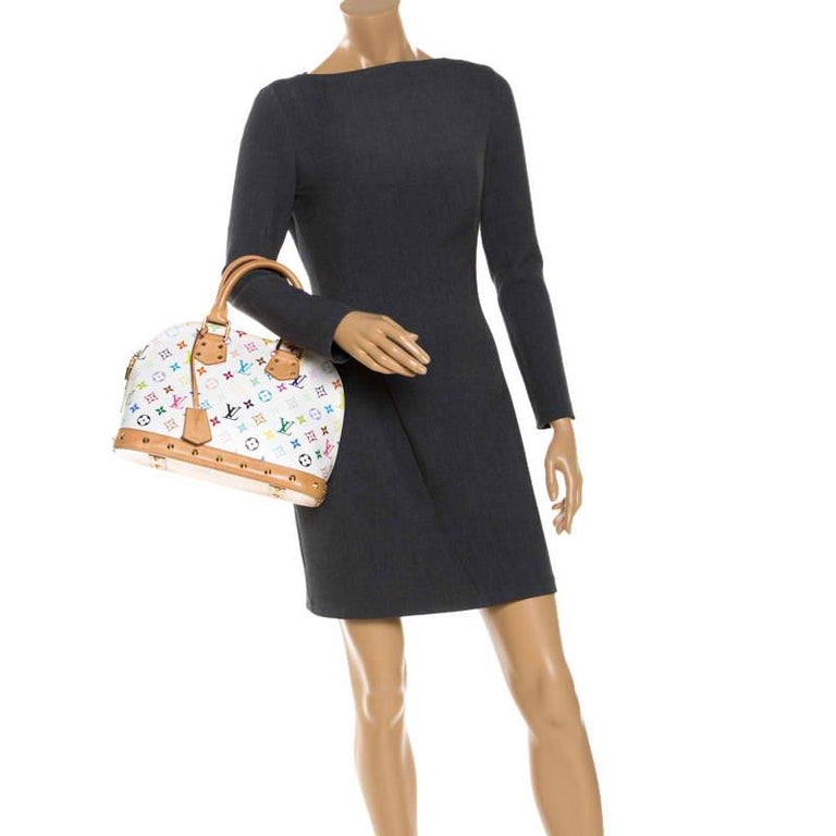 Louis Vuitton White Multicolor Monogram Alma PM Bag For Sale at 1stDibs