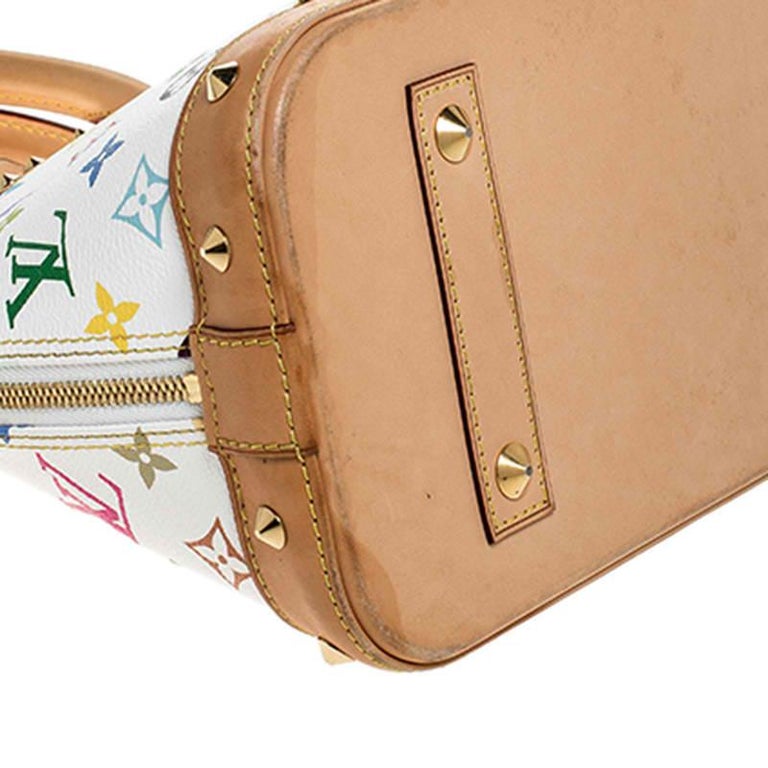 Louis Vuitton White Multicolor Monogram Alma PM Bag For Sale at 1stDibs