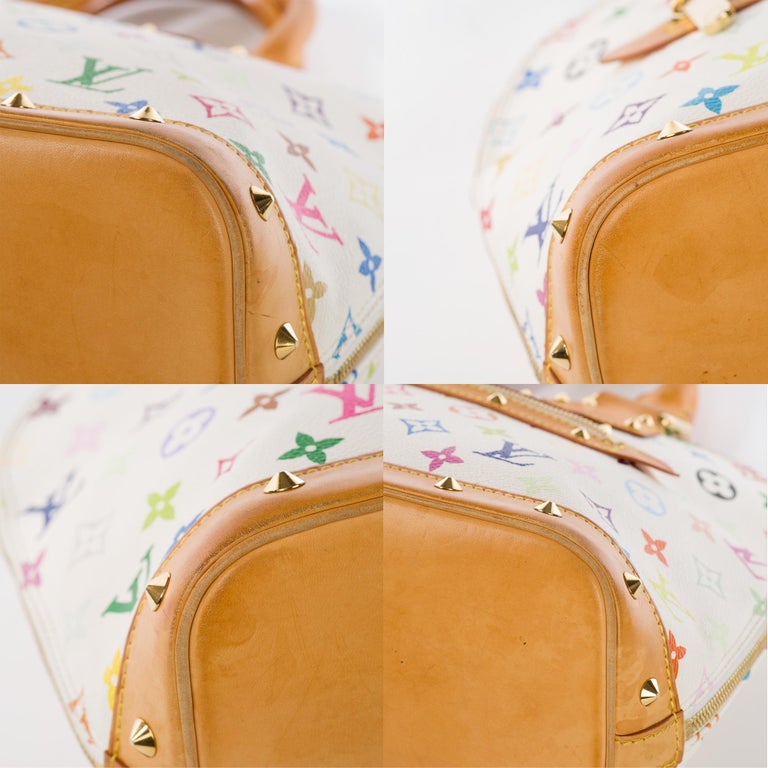 Louis Vuitton White Multicolor Monogrm Alma at 1stDibs | white ...