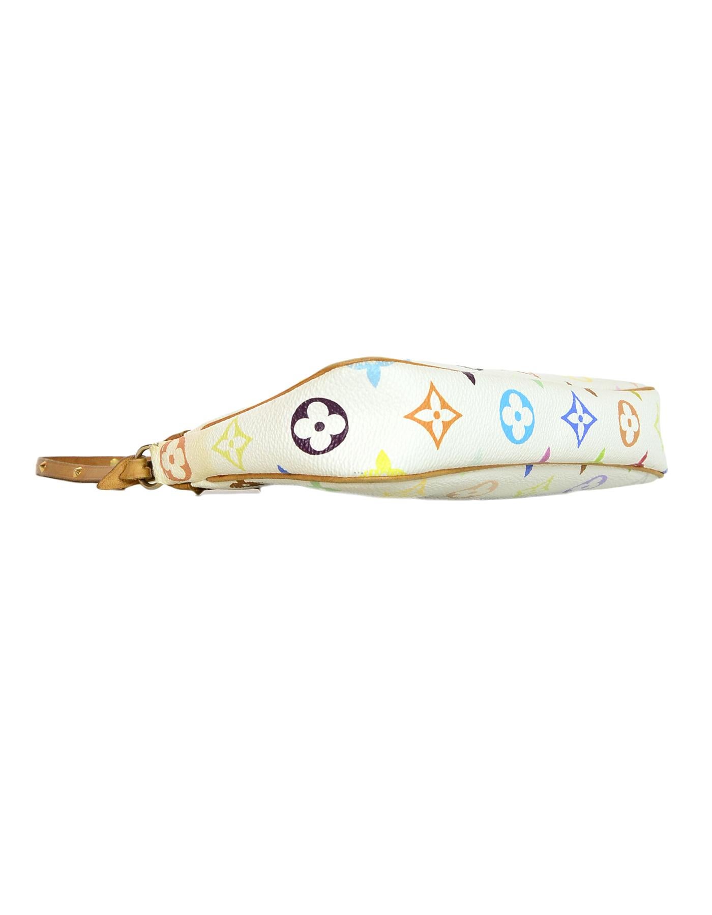 Louis Vuitton White Multicolore LV Monogram Pochette Bag For Sale at ...