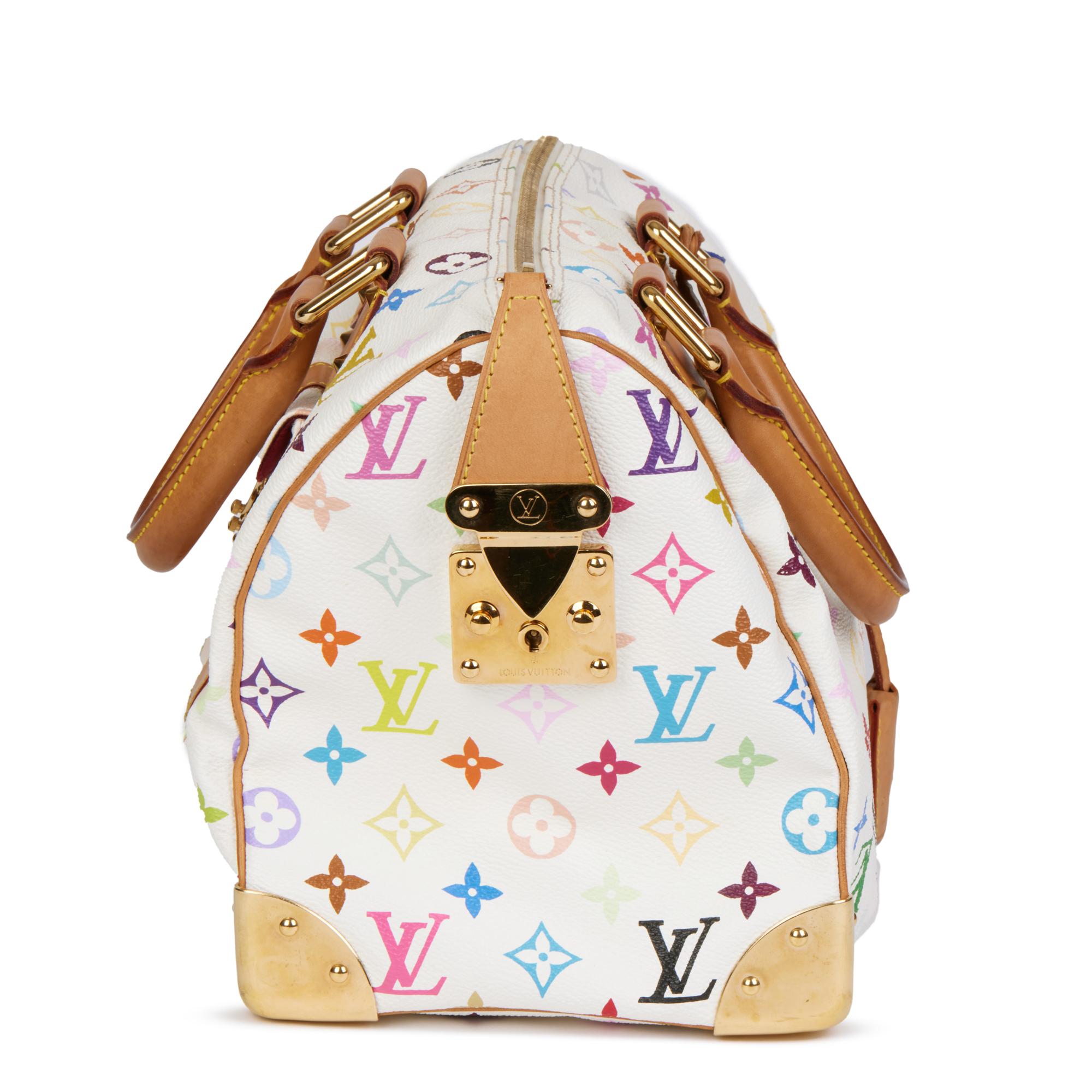 LOUIS VUITTON White Multicolour Monogram Coated Canvas and Vachetta ...