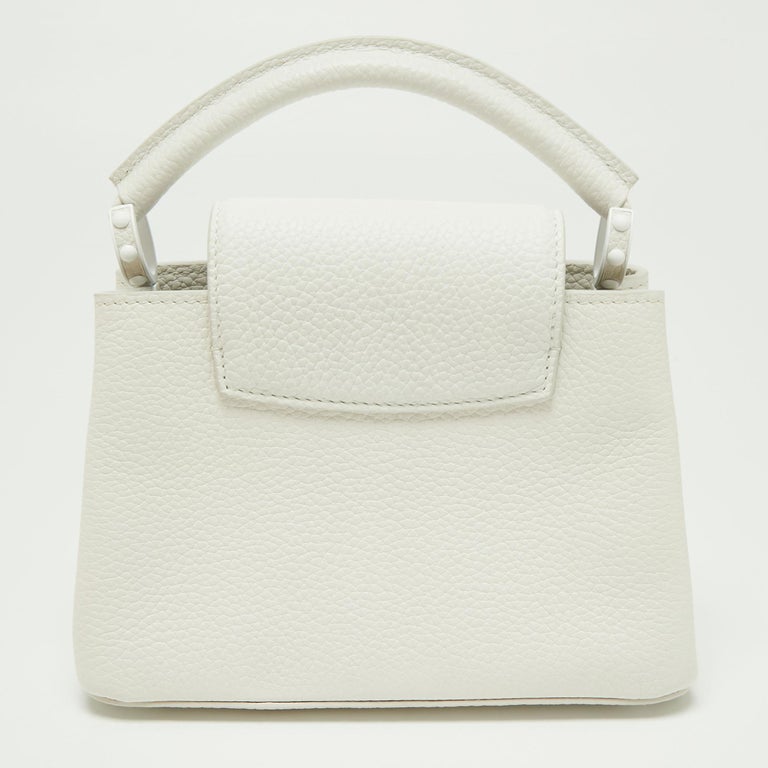 Louis Vuitton White Taurillon Leather Capucines Mini Bag at 1stDibs