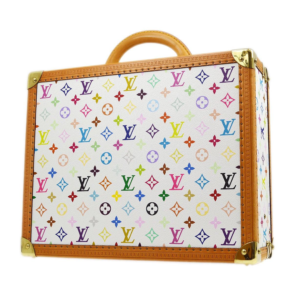 LOUIS VUITTON x Murakami White Multi Color Monogram Logo Travel Trunk ...