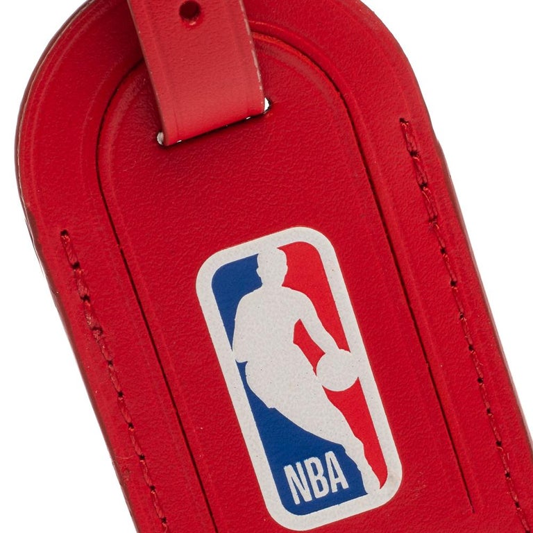 Louis Vuitton x NBA Red Leather Luggage Name Tag at 1stDibs