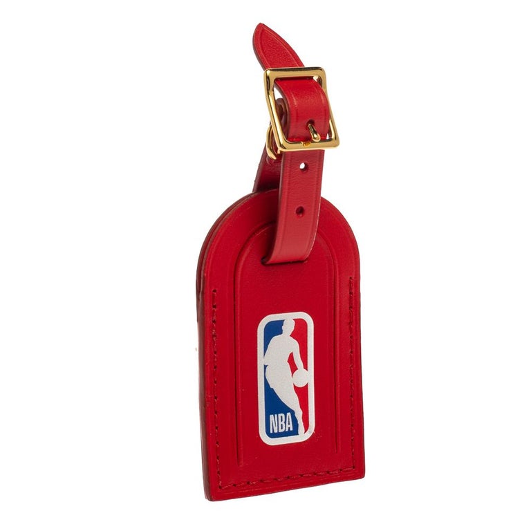 Louis Vuitton x NBA Red Leather Luggage Name Tag at 1stDibs