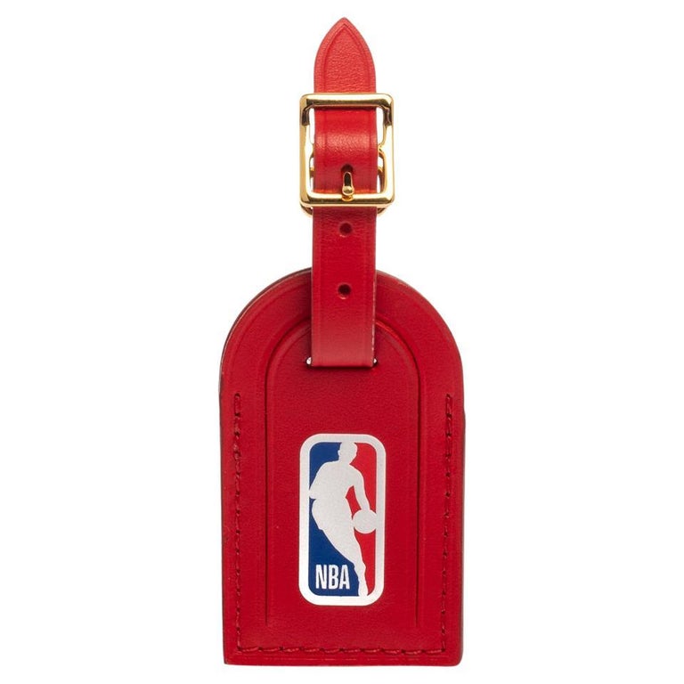 Louis Vuitton x NBA Red Leather Luggage Name Tag at 1stDibs