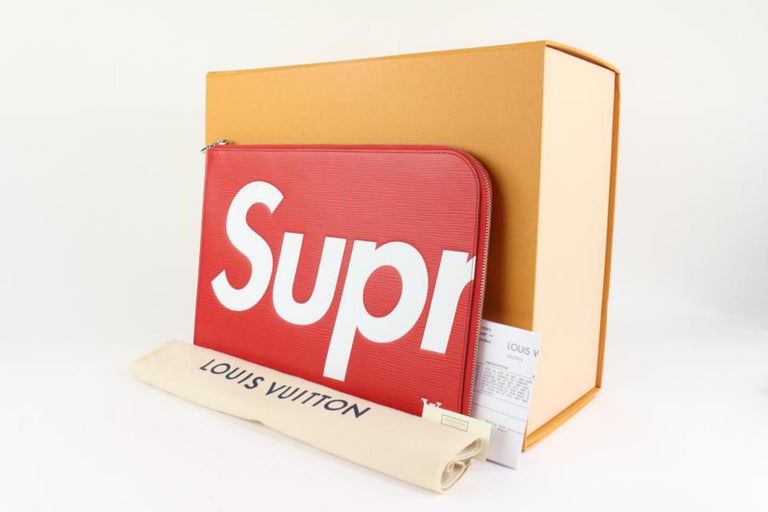 Louis Vuitton x Supreme LVx Supreme Red Epi Leather Pochette Jour GM ...