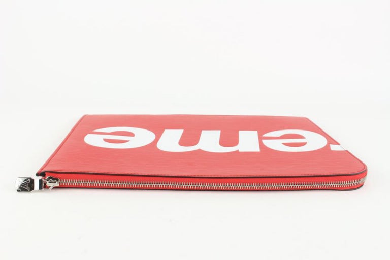 Louis Vuitton x Supreme LVx Supreme Red Epi Leather Pochette Jour GM ...