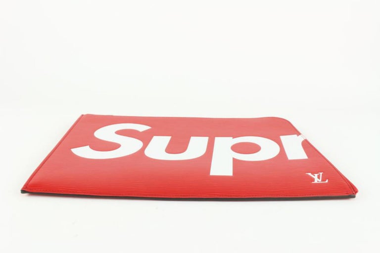 Louis Vuitton x Supreme LVx Supreme Red Epi Leather Pochette Jour GM ...