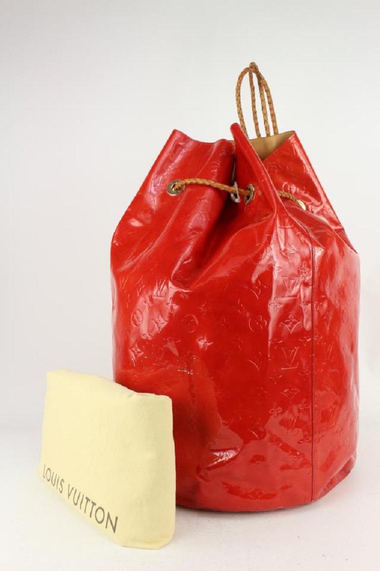 Louis Vuitton XL Red Monogram Vernis Morton Drawstring Backpack 819lv69 ...