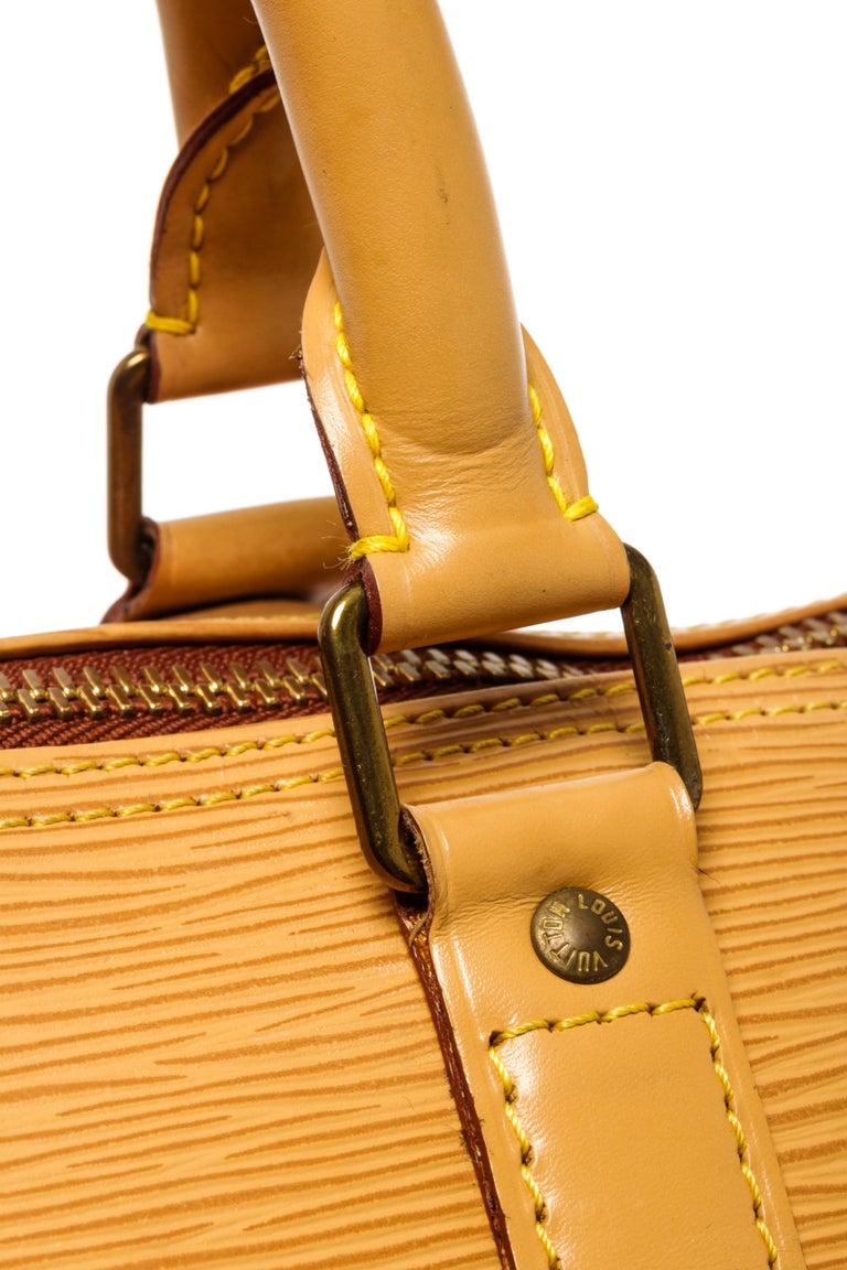 Louis Vuitton Yellow Epi Leather Keepall 50 cm Duffle Luggage Bag at ...