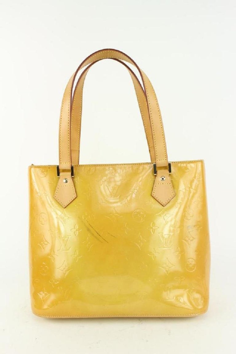 Louis Vuitton Yellow Monogram Vernis Houston Zip Tote bag 23lv104A at ...