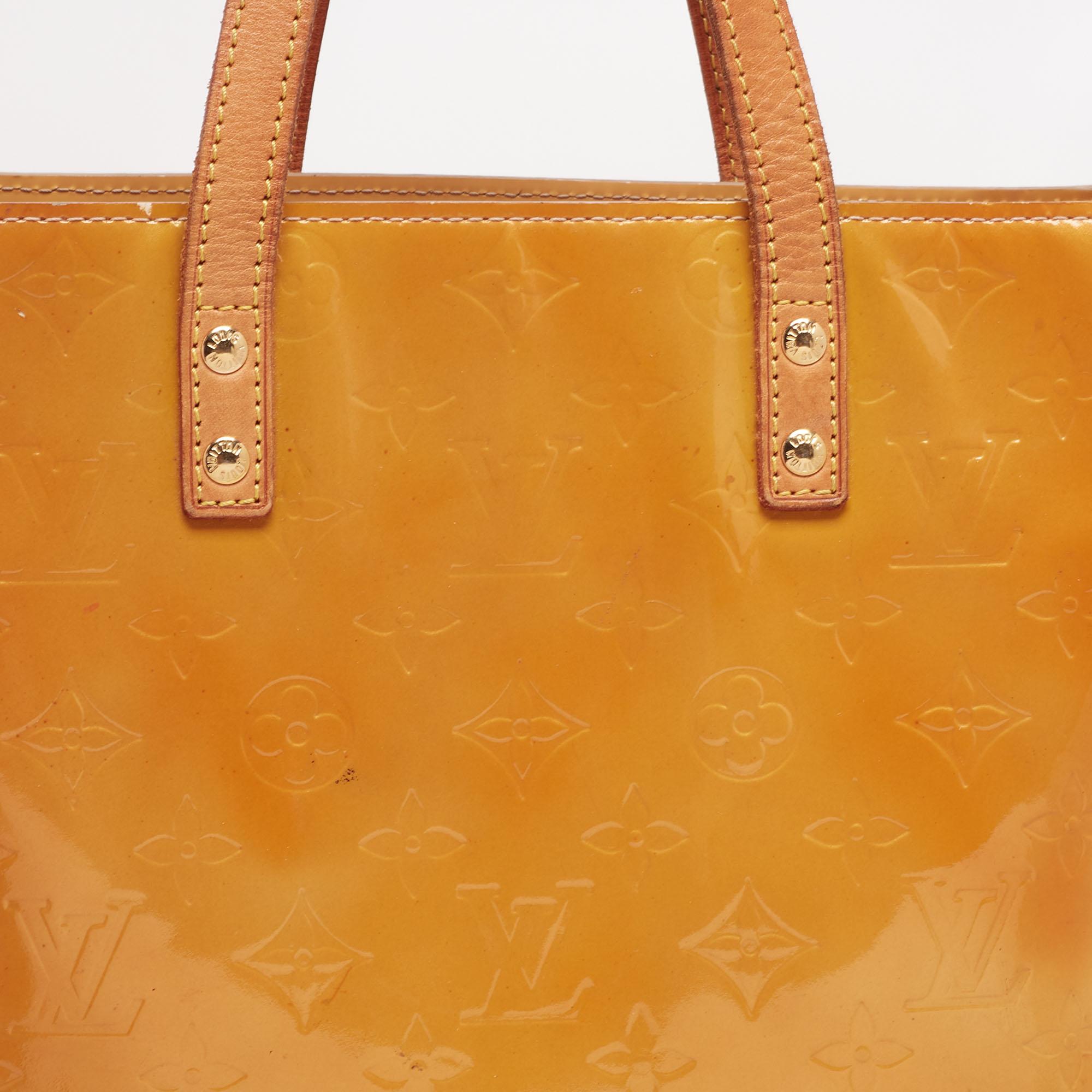 Louis Vuitton Yellow Monogram Vernis Reade MM Bag at 1stDibs | yellow ...