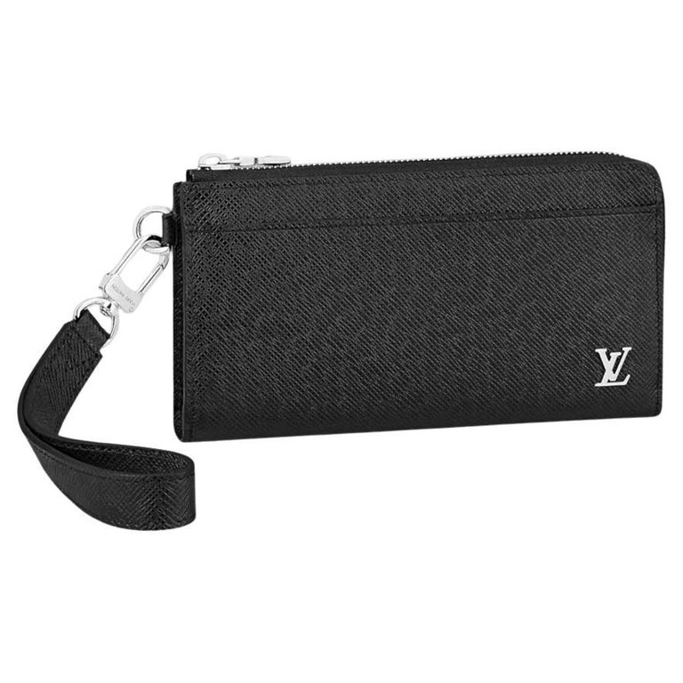 Louis Vuitton Zippy Wristlet Wallet Black Taiga Leather For Sale at 1stDibs