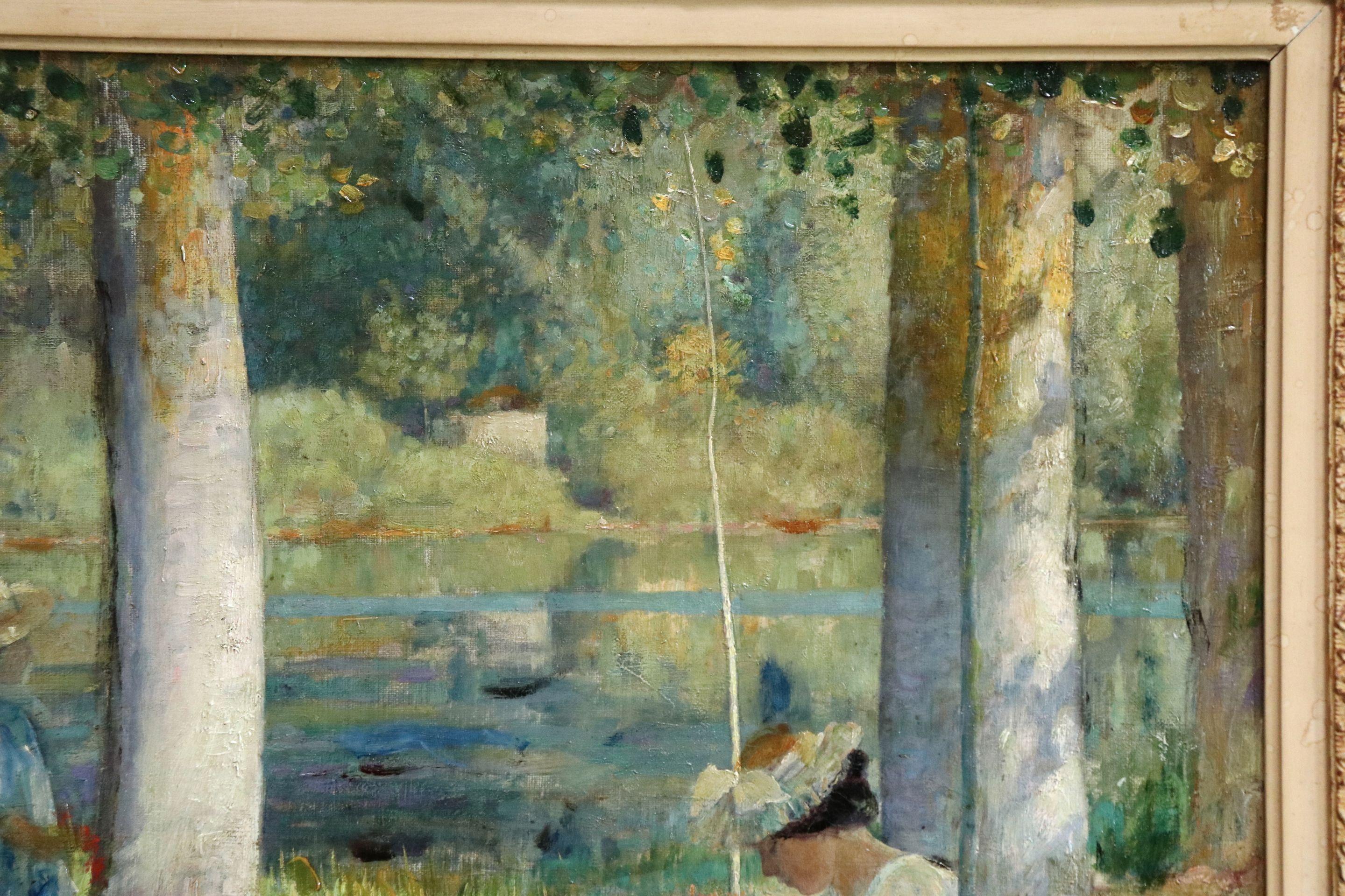 Louis Welden Hawkins - By the Lake - Summer - 19th Century Oil, Figures ...