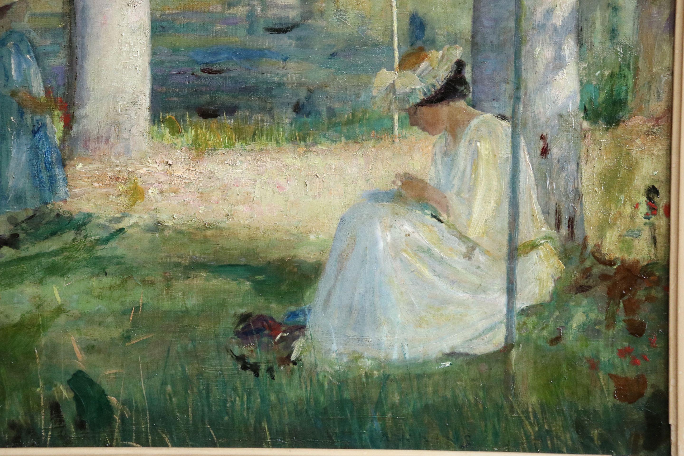 Louis Welden Hawkins - By the Lake - Summer - 19th Century Oil, Figures ...