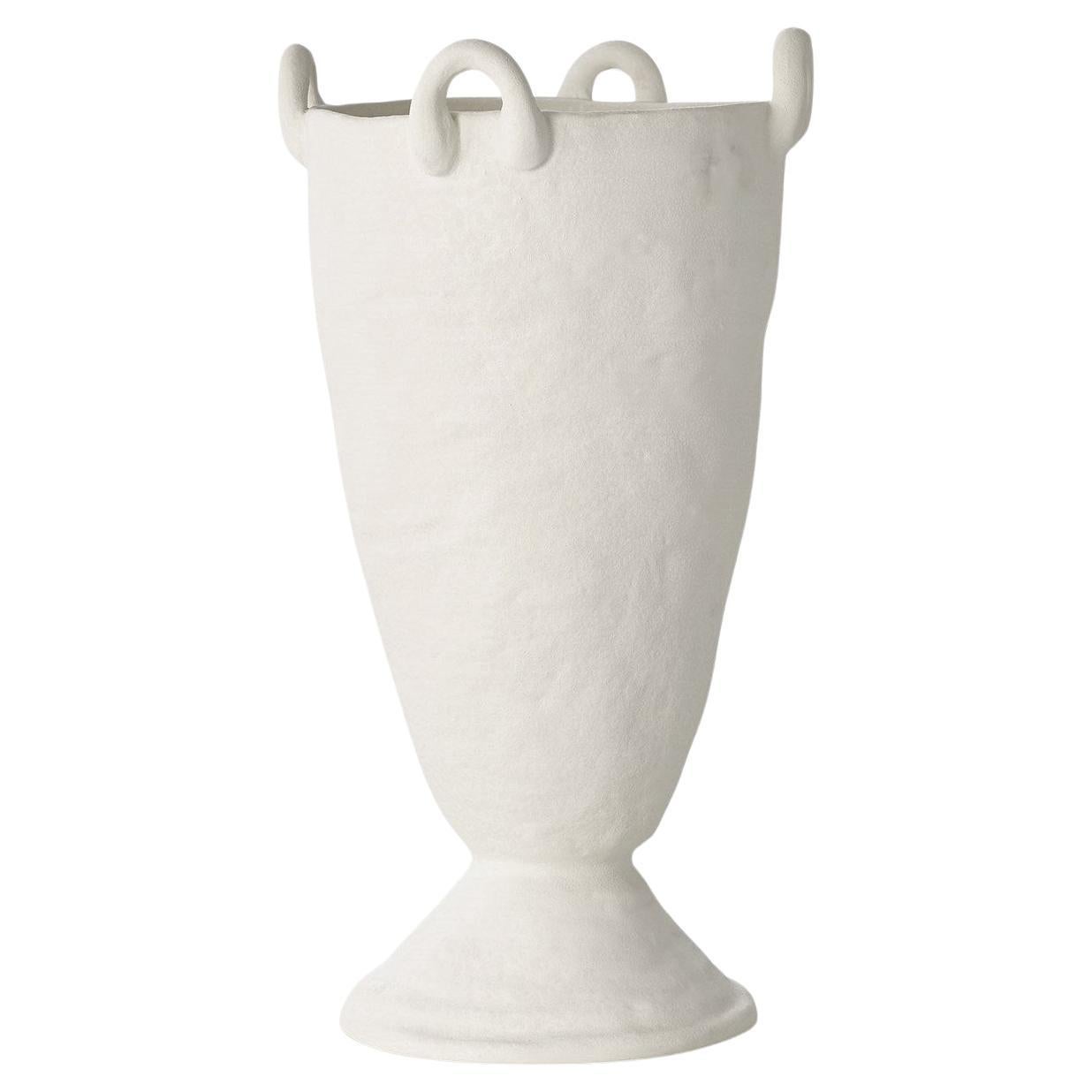 Louis White Vase in Hand Blown Ceramic For Sale at 1stDibs
