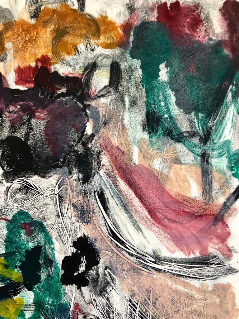 Louis Wolchonok - Abstract Expressionist Oil Painting Modern Monoprint ...