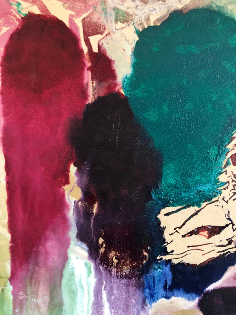 Louis Wolchonok - Early Abstract Expressionist Oil Painting Monoprint ...