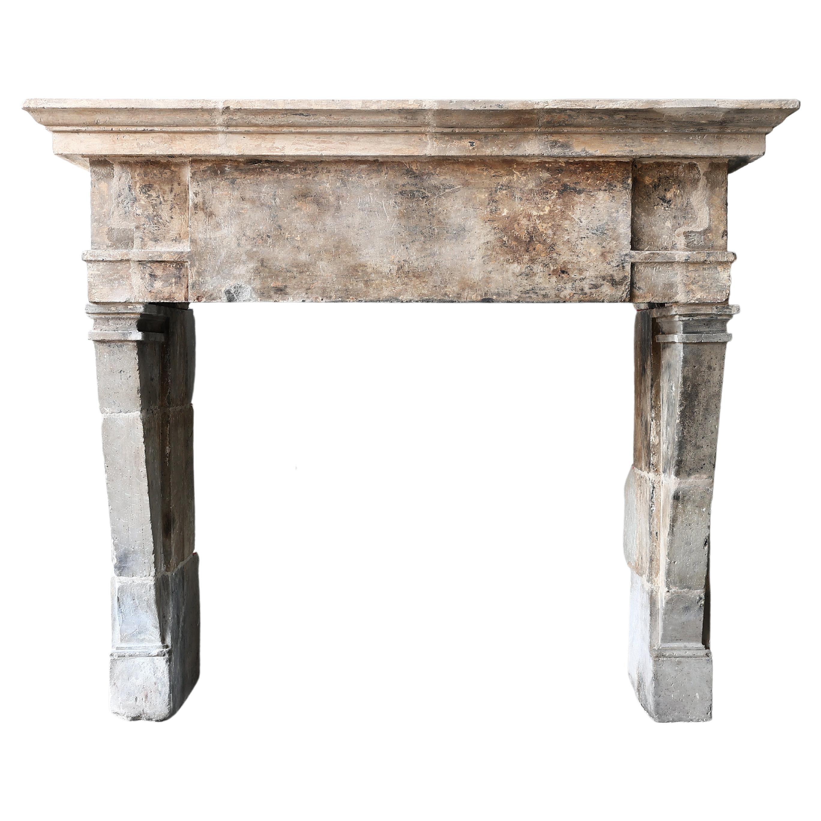 18th Century Castle Fireplace of French Limestone in Style of Louis ...